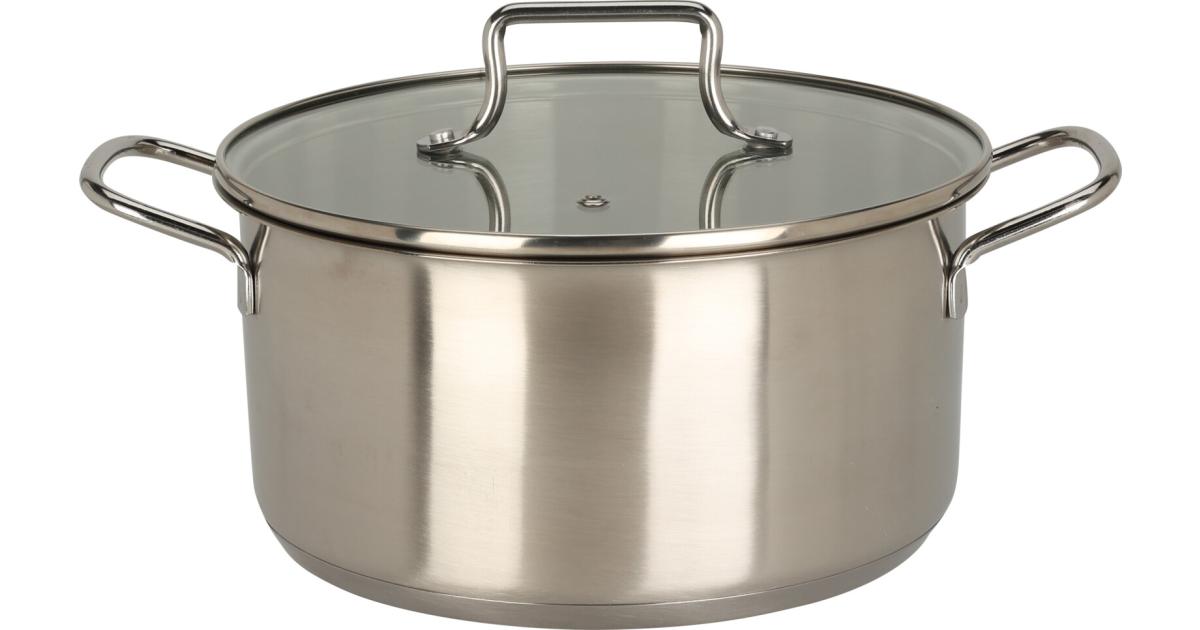 EH Kookpan RVS met glazen deksel - 22cm | Cilgro B.V.